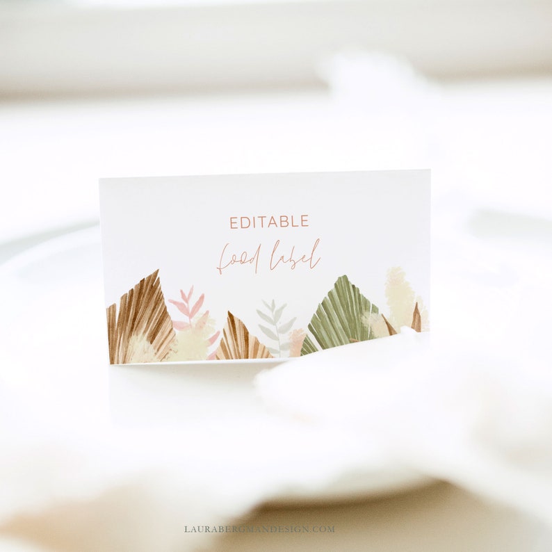 Boho Labels, Food Labels, Cuisine Cards, Instant Download, Printable ...