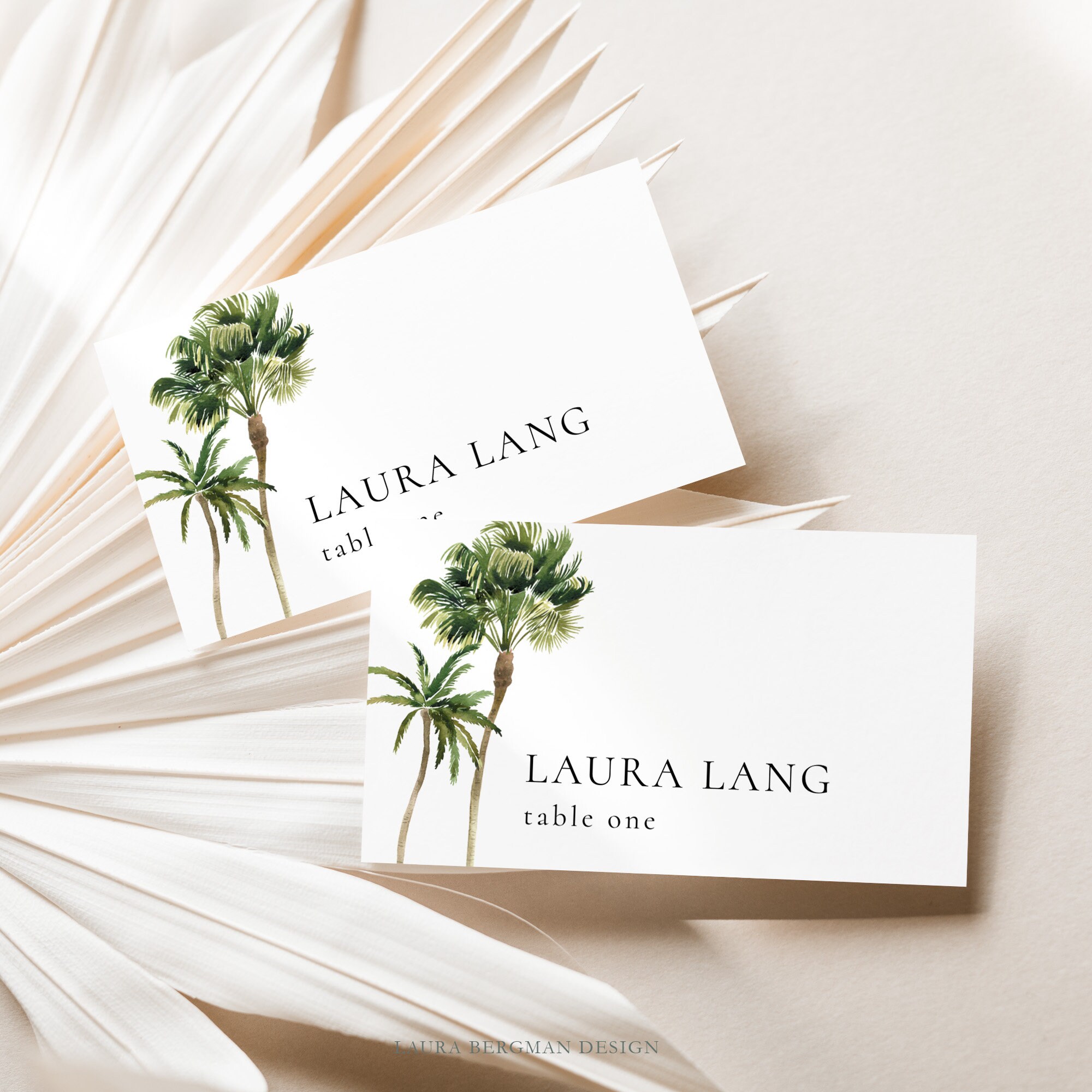 Palm Tree Table Numbers and Place Cards, Beach Wedding Seating Numbers ...