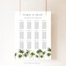 Palm Seating Chart, Poster Seating Plan, Beach Seating Chart, Printable ...
