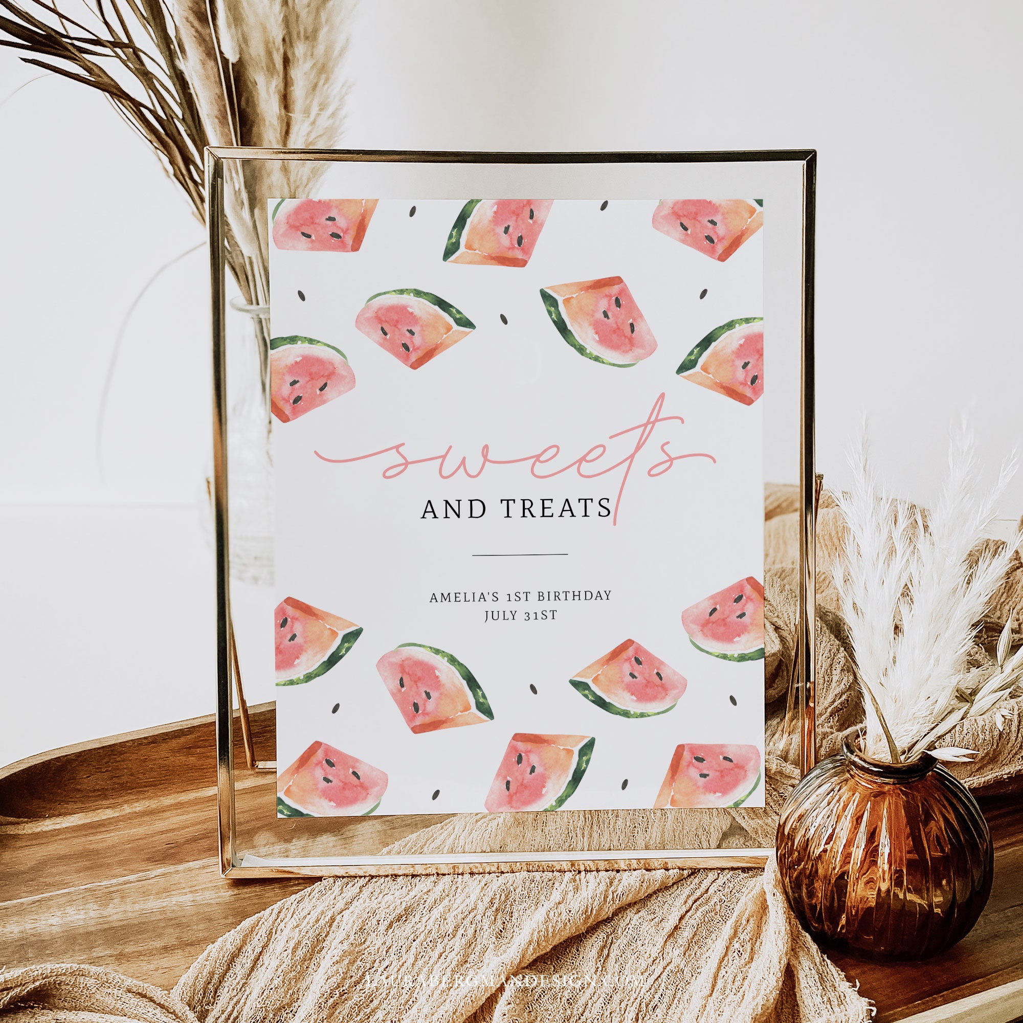 One in a Melon First Custom Signs, Personalized Sign, Watermelon ...