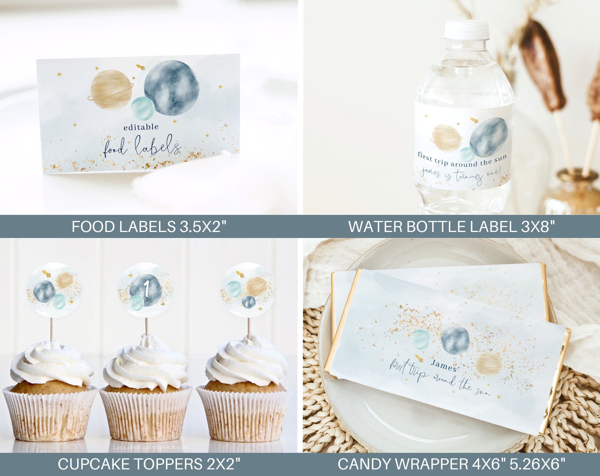 First Trip Around the Sun Birthday Bundle, Space First Birthday, Space ...