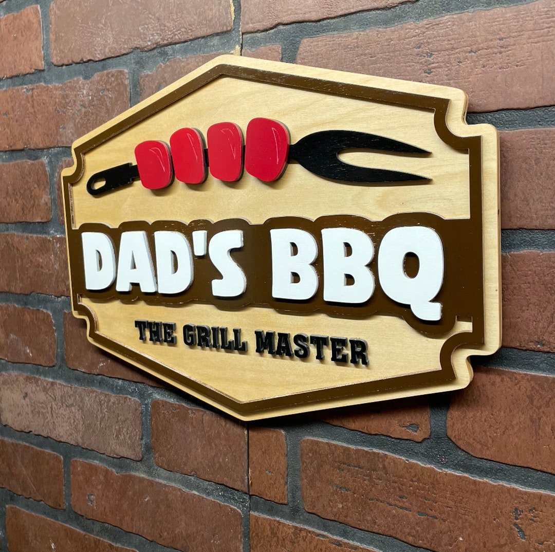 Dad's BBQ- the Grill Master Wooden Sign - Etsy