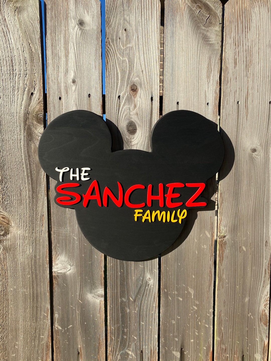 Disney Mickey Mouse Personalized Family Name Sign - Etsy