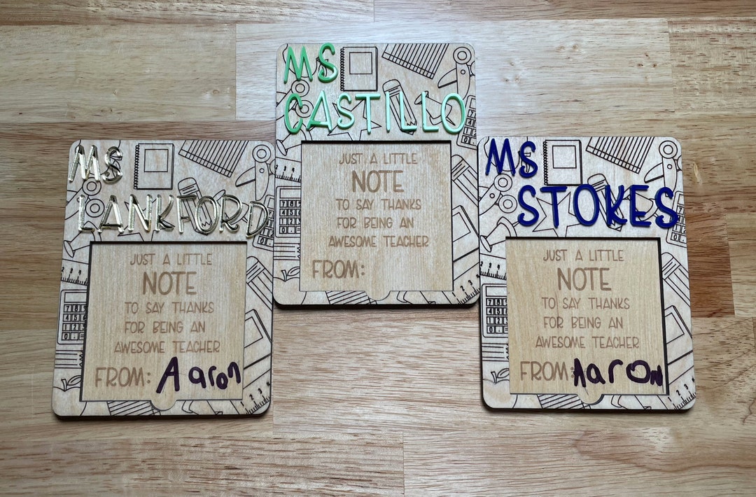 Personalized Wooden Teacher Appreciation Post-it Gift With Acrylic ...