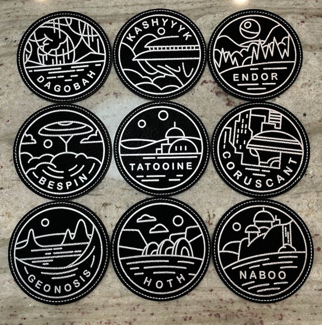 Star Wars Planets Inspired Leatherette Coaster Set - Etsy