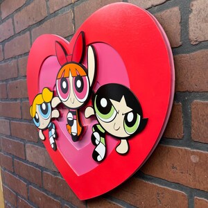 Powerpuff Girls Heart Shaped Wooden Sign - Etsy