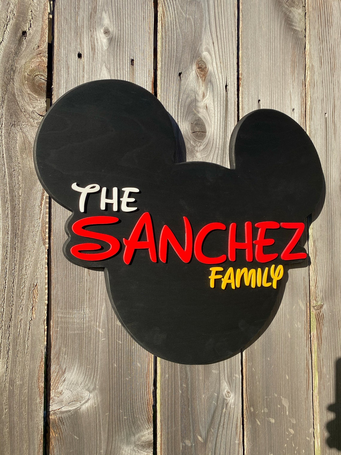 Disney Mickey Mouse Personalized Family Name Sign | Etsy
