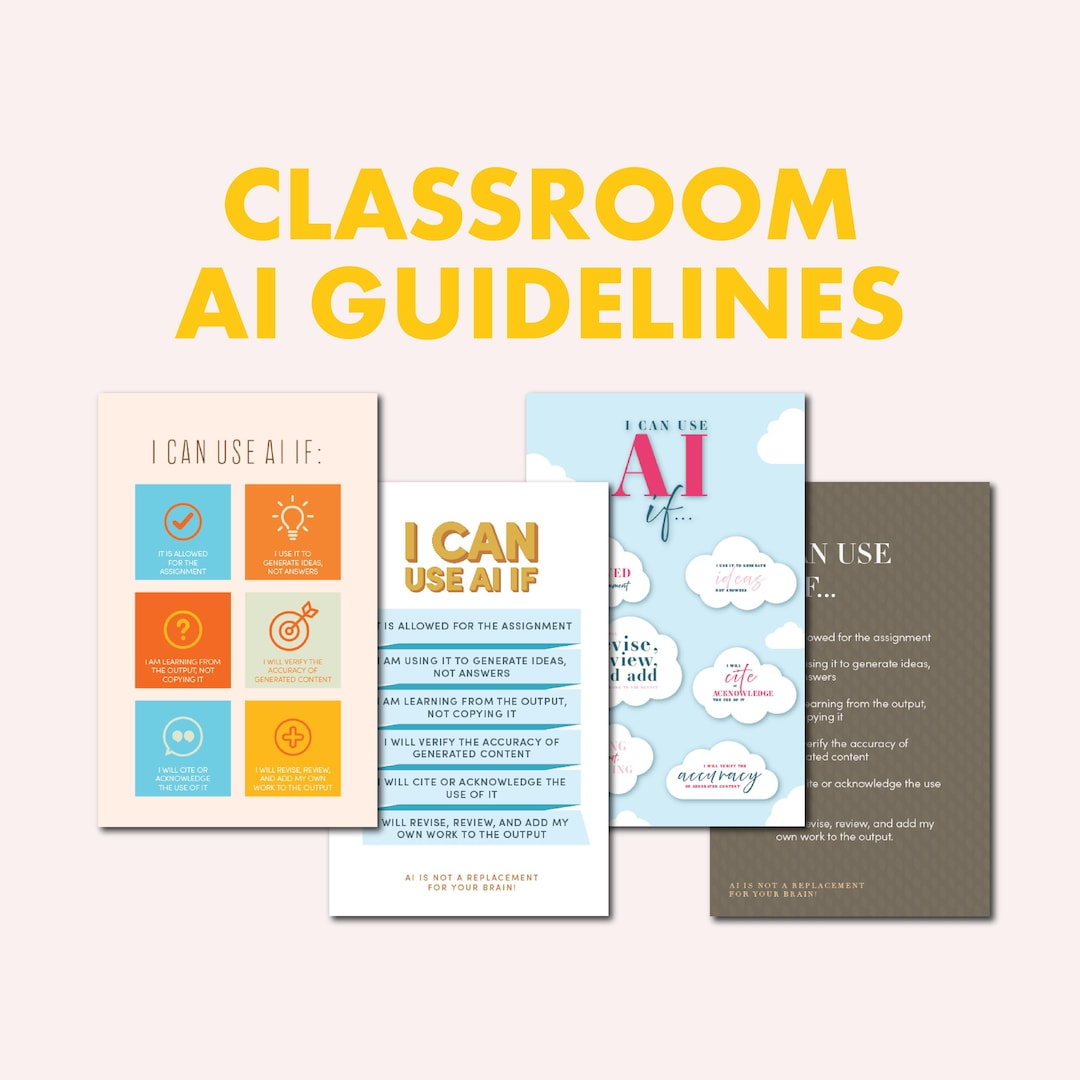 Classroom AI Rules Poster Set: AI Usage Guidelines (digital Download ...