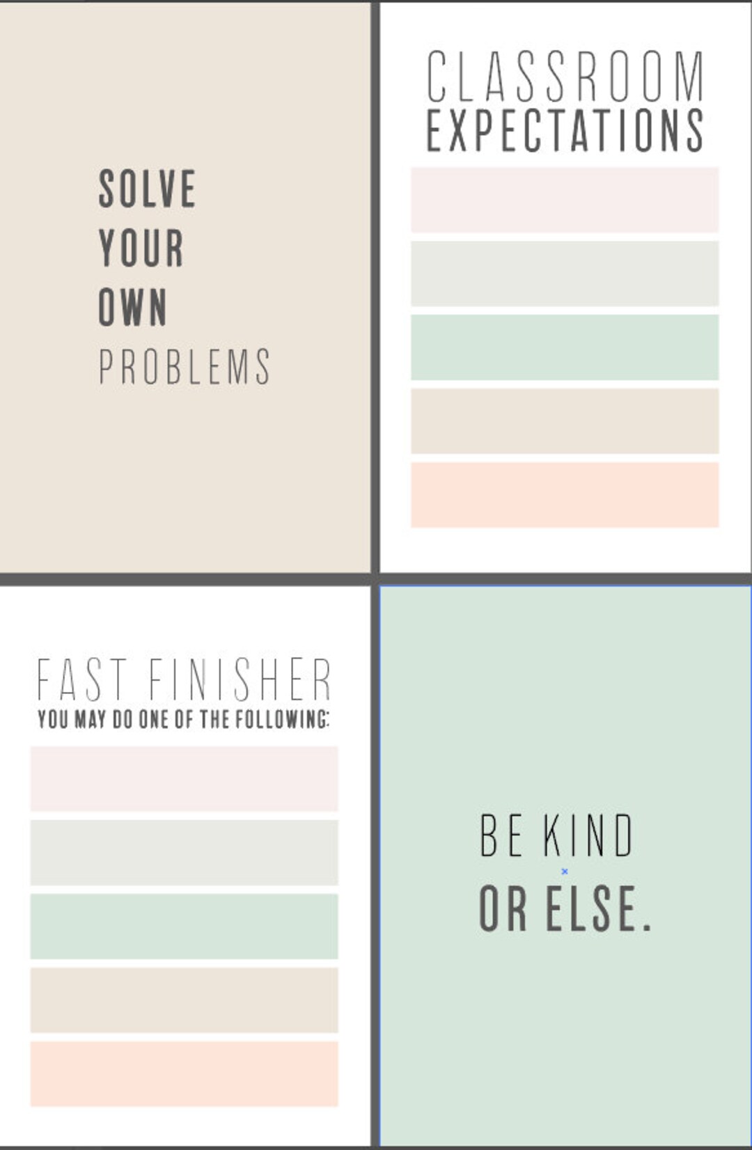 Customizable Classroom Poster Set, Fast Finisher Poster, Classroom ...