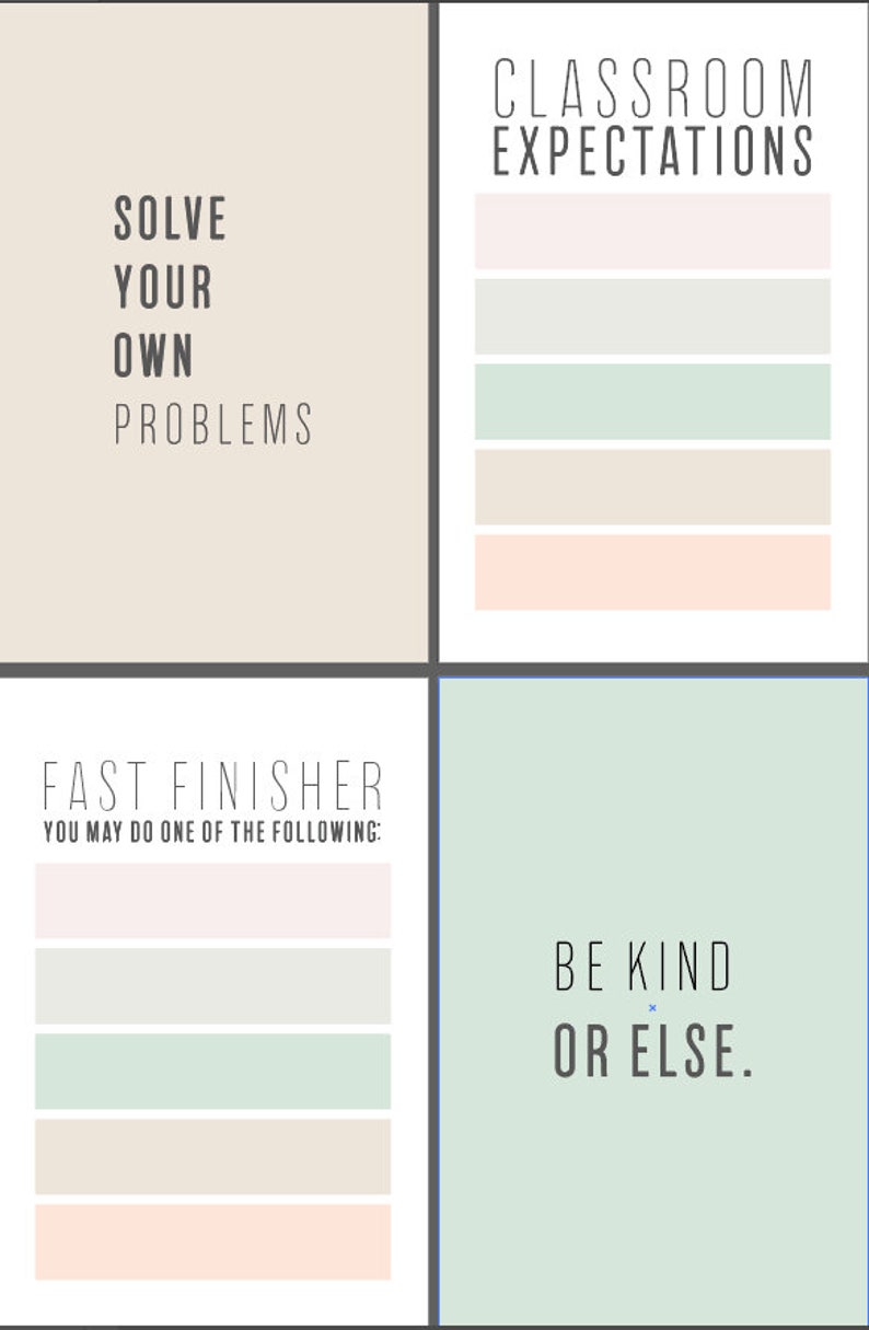 Customizable Classroom Poster Set, Fast Finisher Poster, Classroom ...