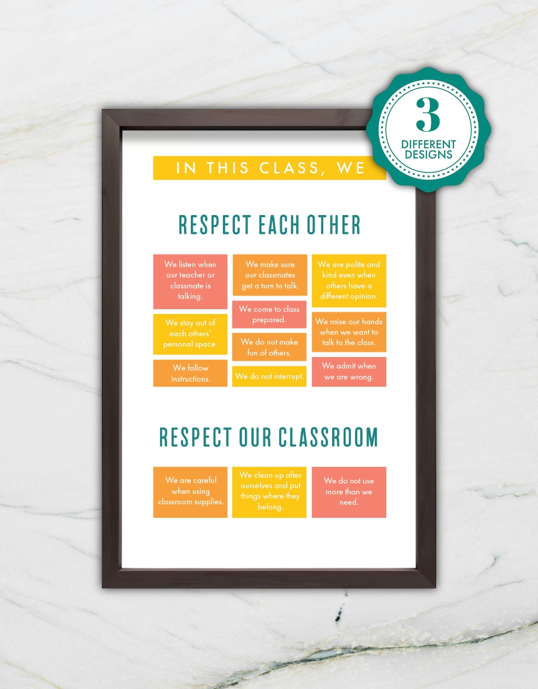 In This Class, We Are Respectful: Classroom Rules Poster - Etsy