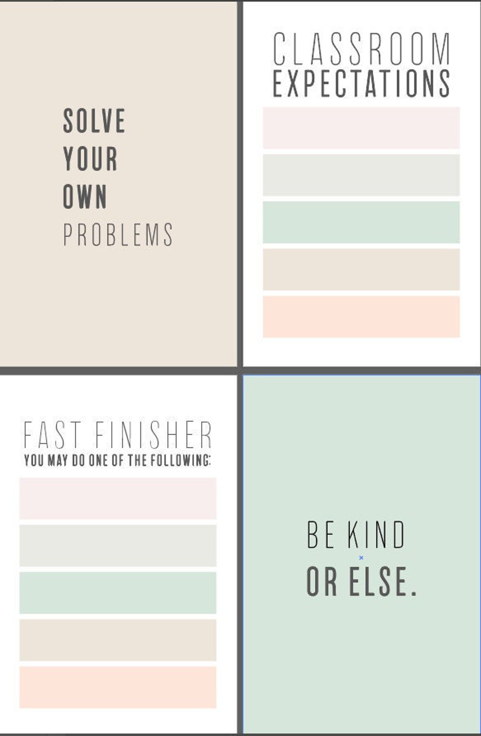 Classroom Expectations Poster Set: Customizable, Fast Finisher - Etsy