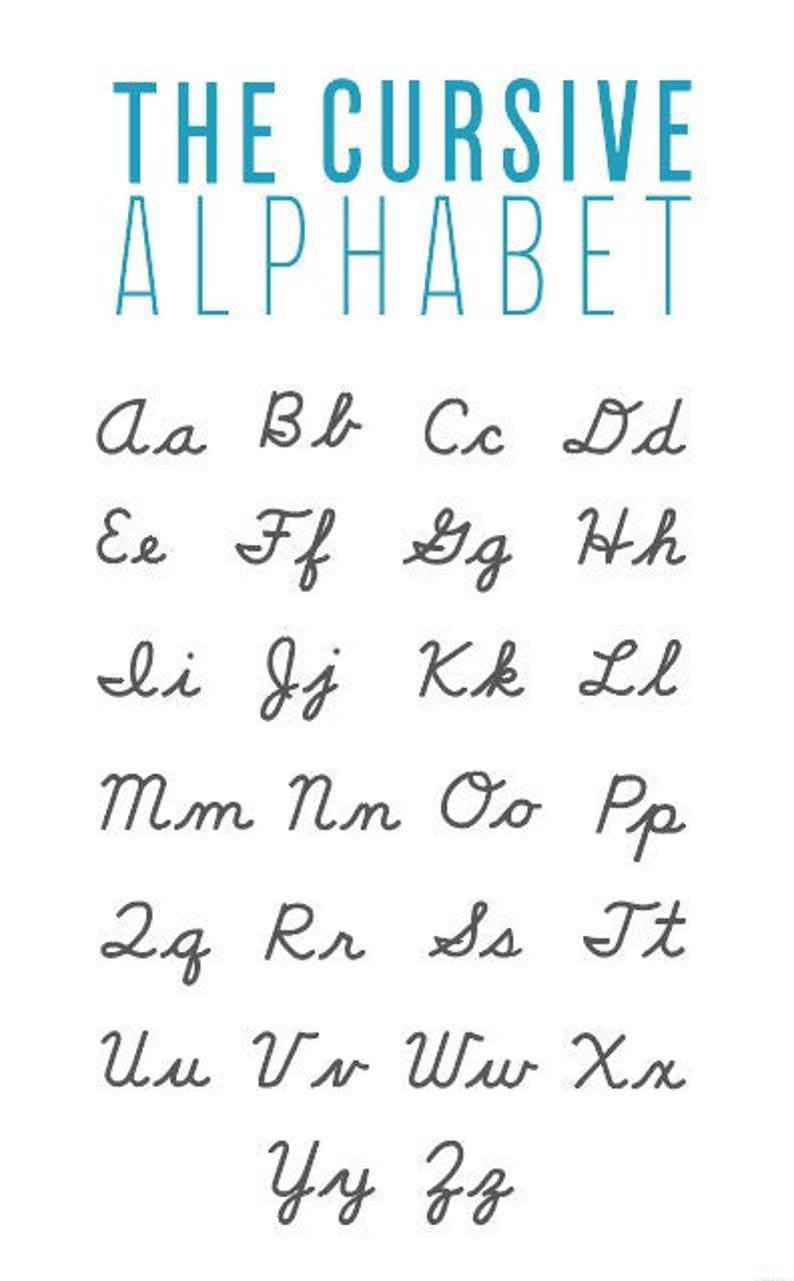 Cursive Poster, Classroom Poster - Etsy