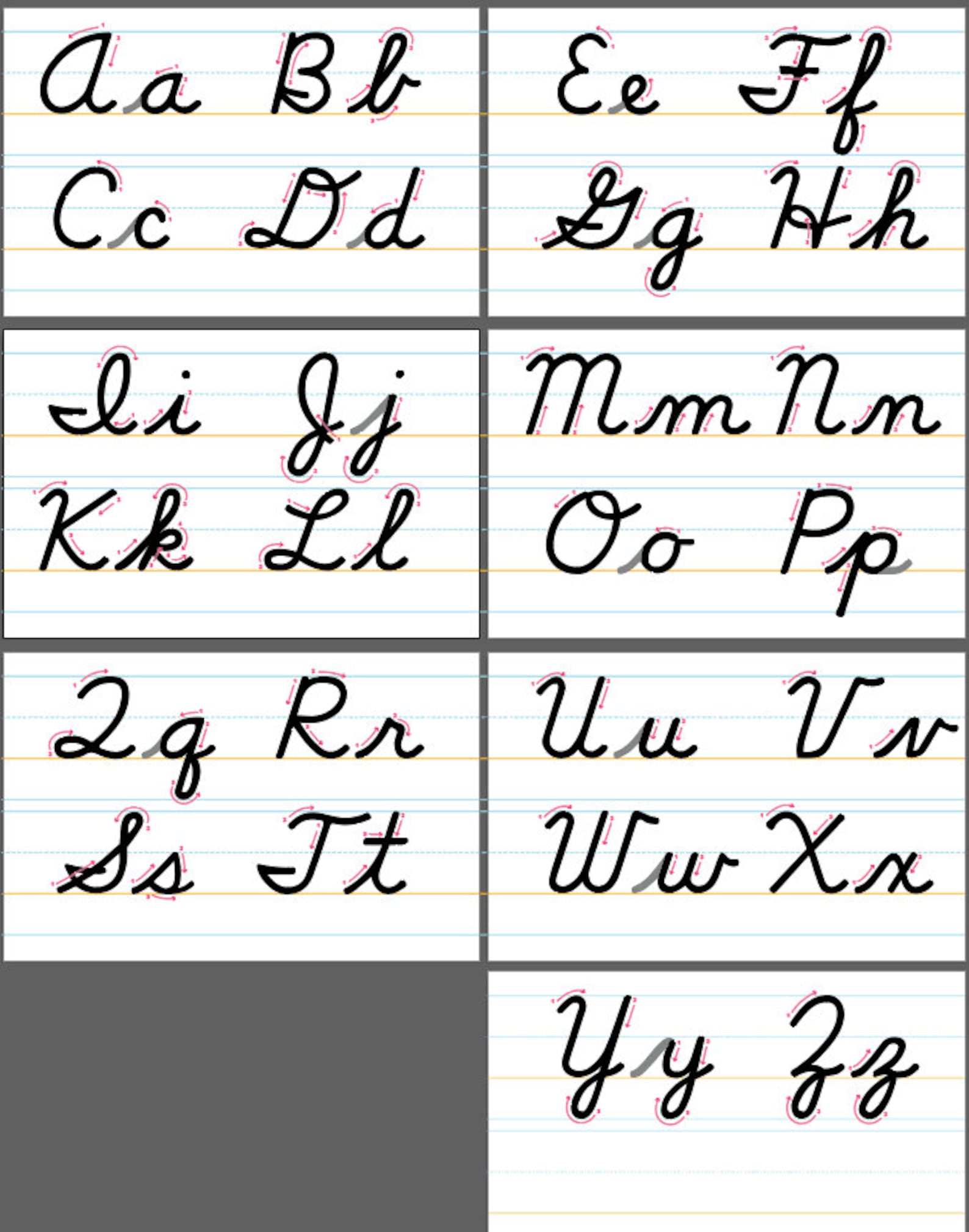 Cursive Posters, Classroom Posters, Cursive Letters, Step-by-step ...