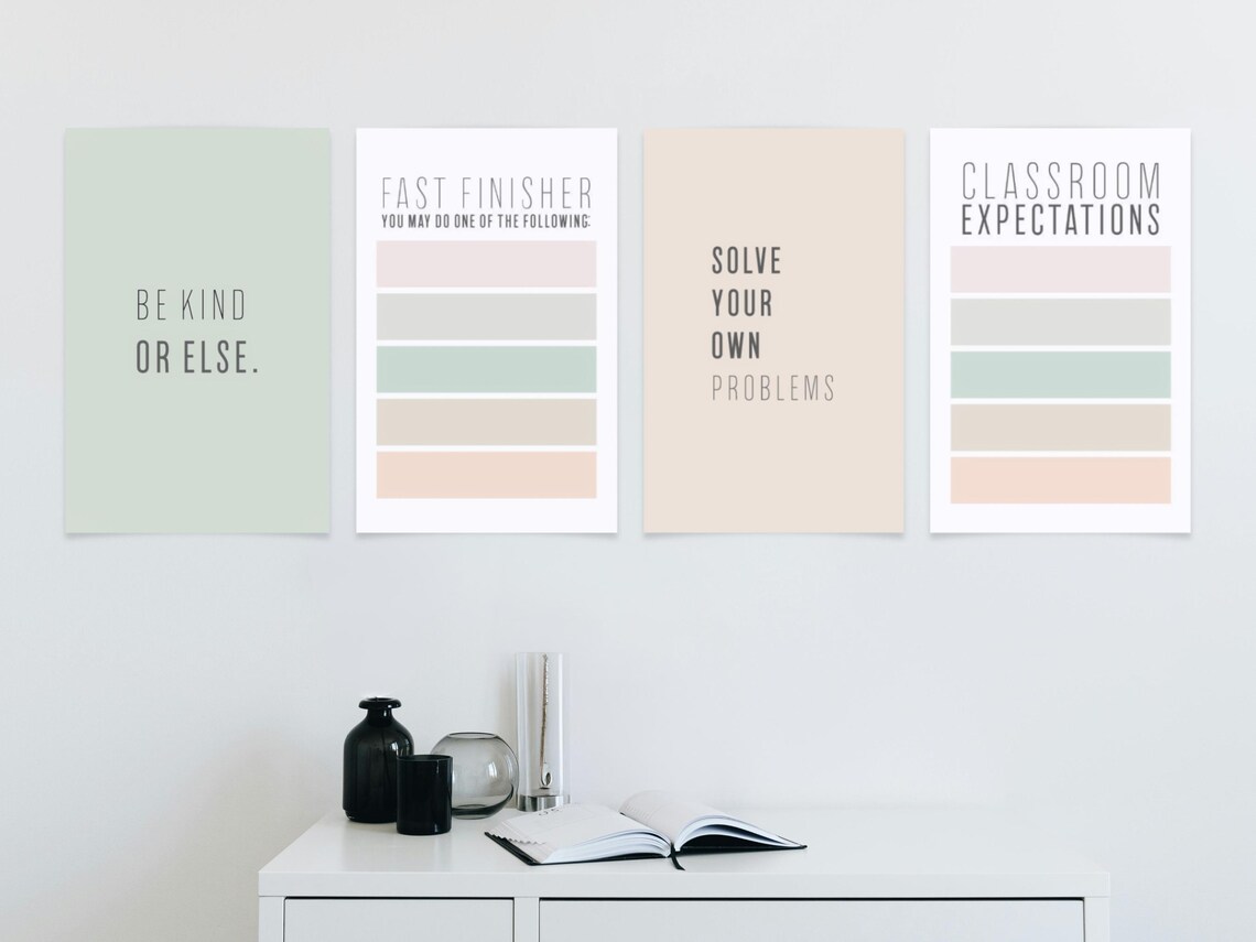 Classroom Expectations Poster Set: Customizable, Fast Finisher - Etsy