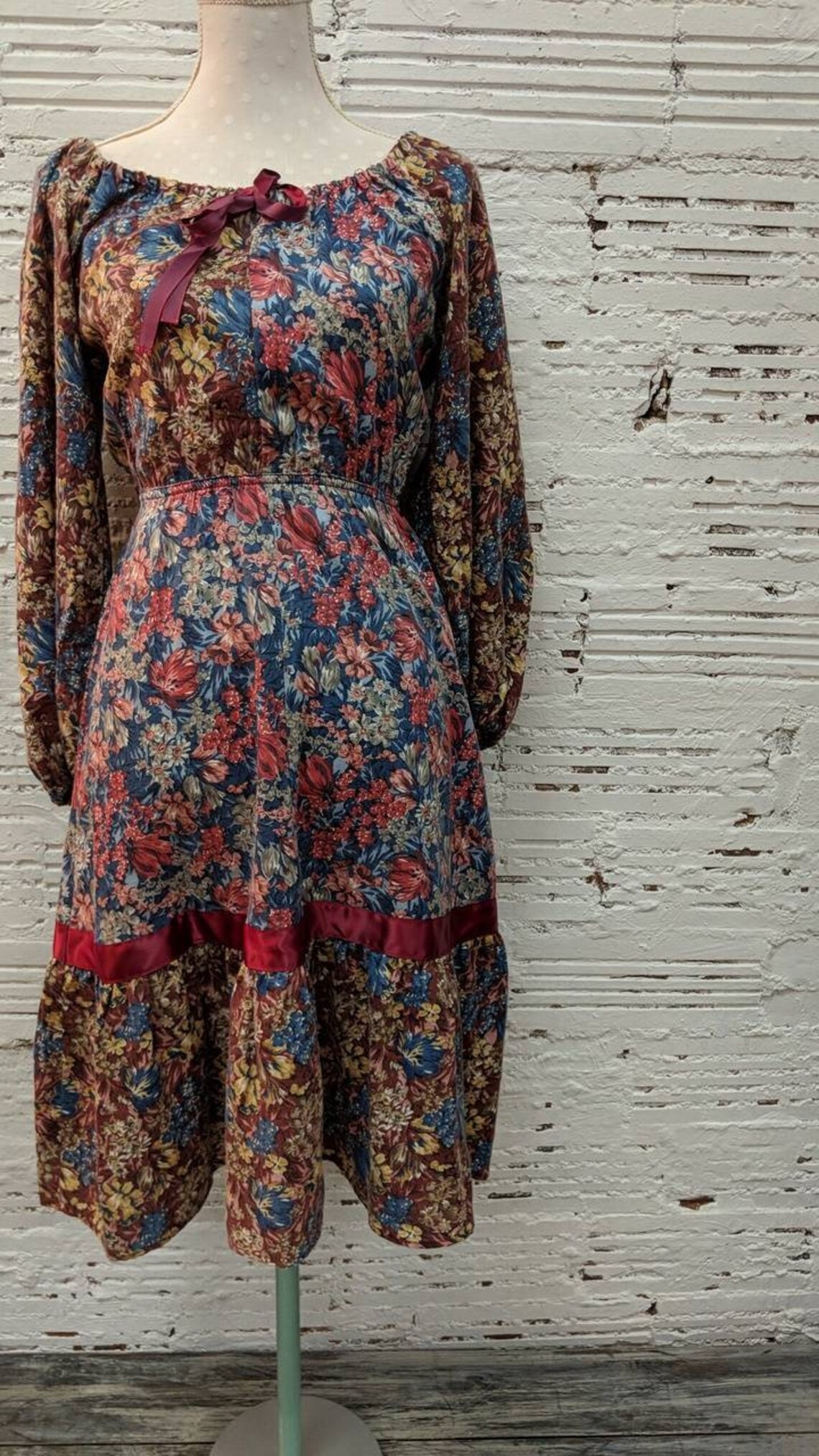 SOLD Peasant Boho Dress Set, Prairie Peasant 1970s 1960s Floral Print ...