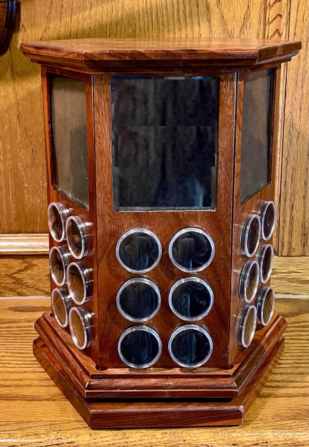 Elegant Innovative Rotating Display Case for Collectibles Like Insignia ...