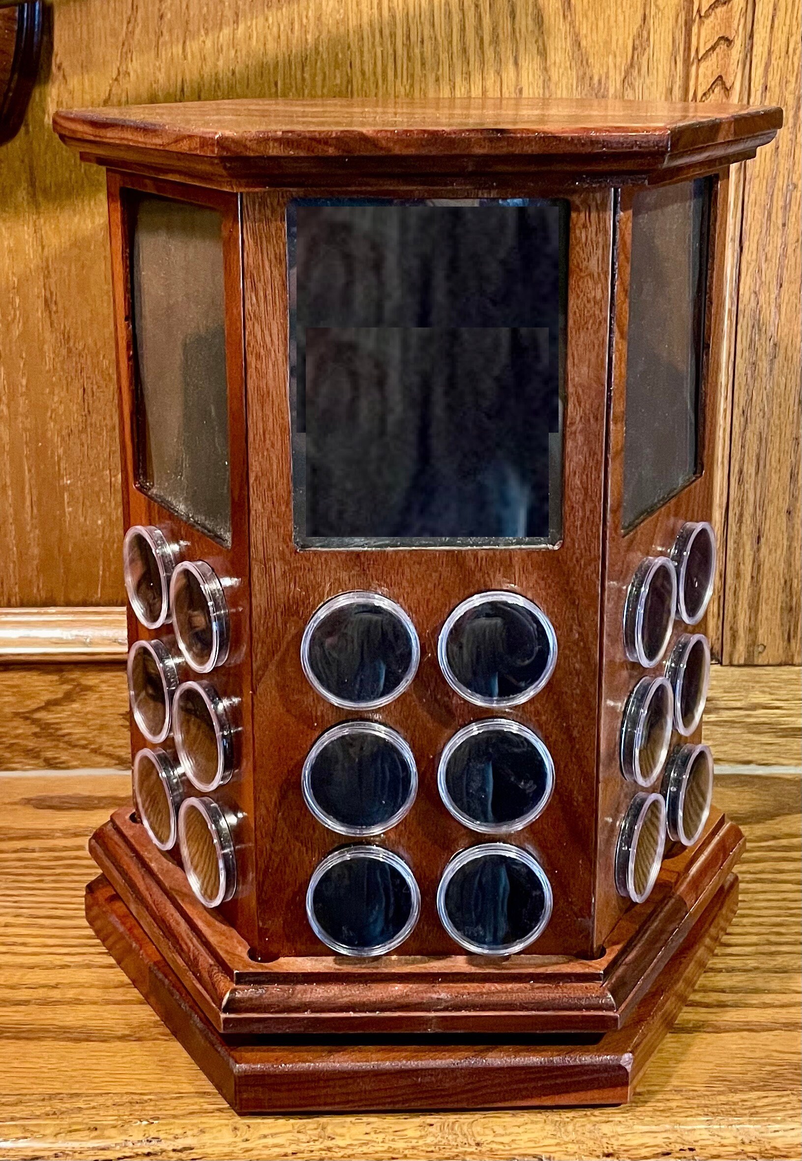 Elegant Innovative Rotating Display Case for Collectibles Like Insignia ...