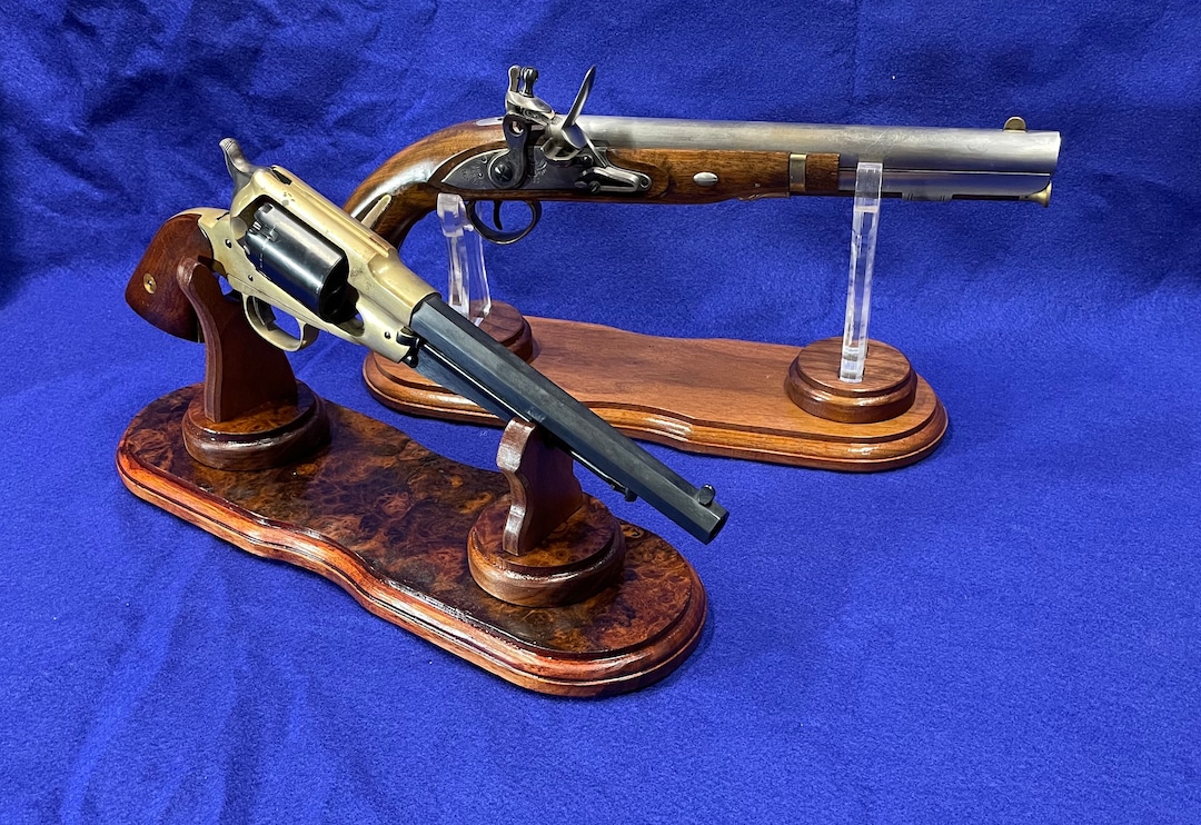 Beautiful and Innovative Gun Pistol Stand Rack of Walnut and Acrylic ...