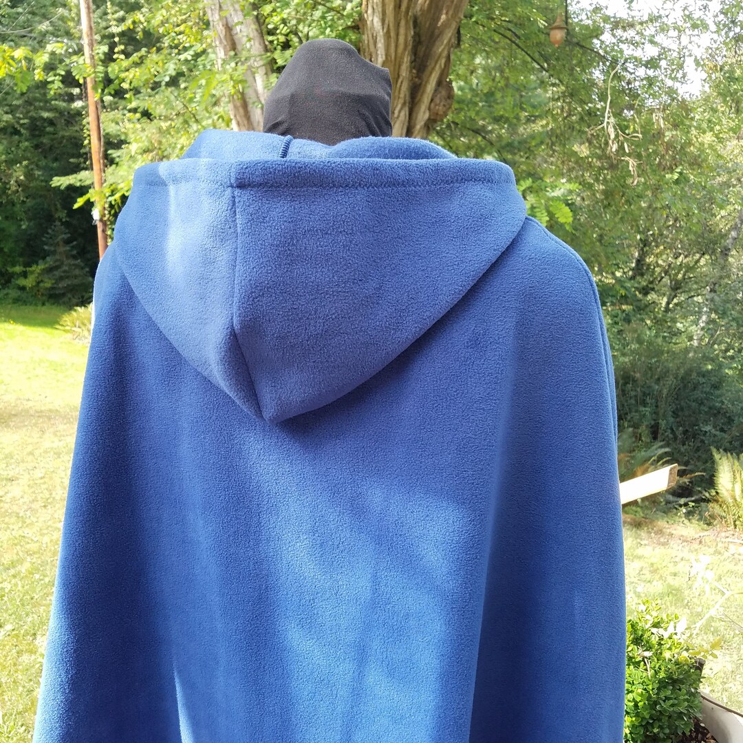 Blue Cloak, Hooded Cape, LARGE Fleece Costume Cosplay Reenactment LARP ...