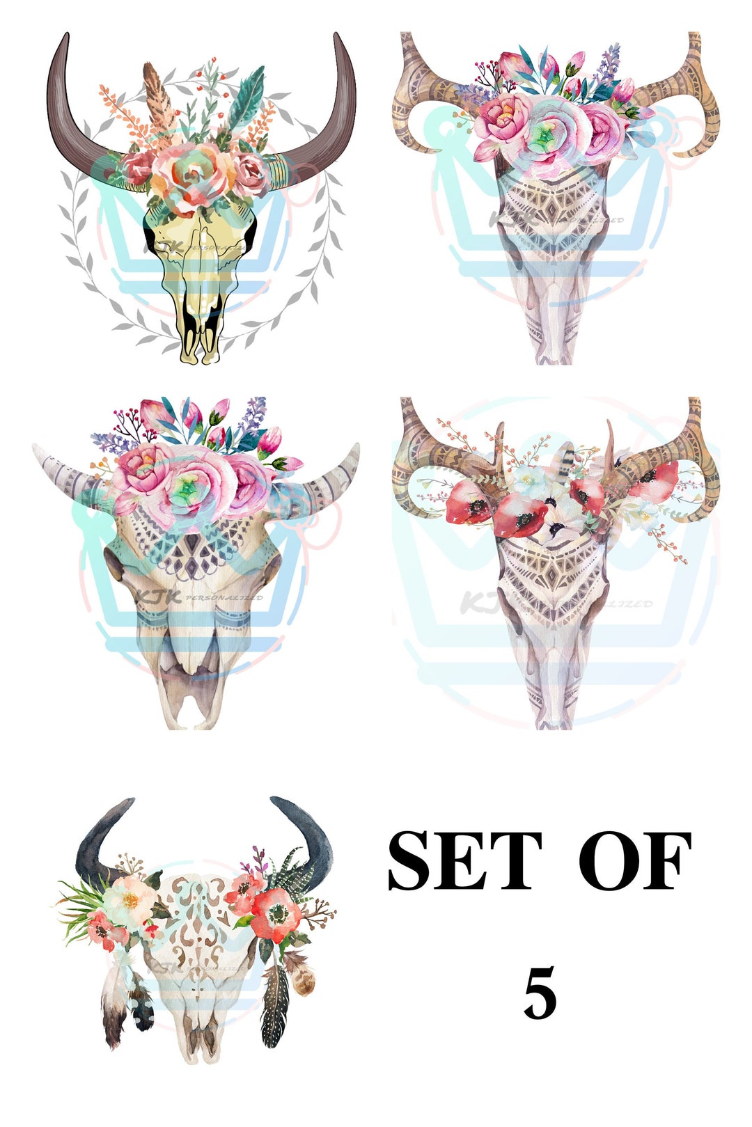 Bundle Gypsy Soul SVG - Skull With Flowers Svg - Boho Svg Files ...
