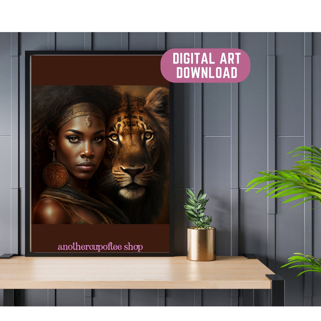 Regal Roar: African American Lioness | Digital Download | Printable ...