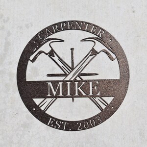 Carpenter Sign tradesman Sign personalized Carpenter Sign Carpenter ...