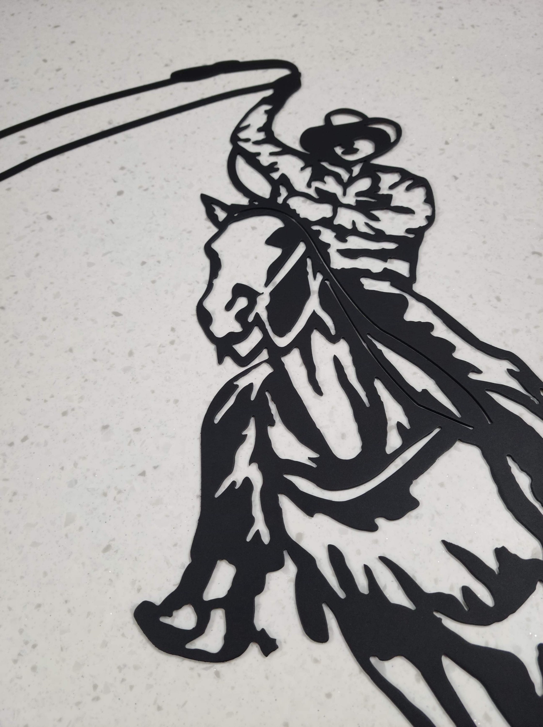 Western Home Decor-cowboy-roping Cowboy Silhouette-cowboy Wall - Etsy