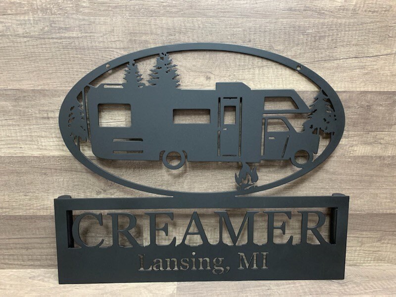 Custom camping sign-camping spot sign-camping yard art-trailer | Etsy