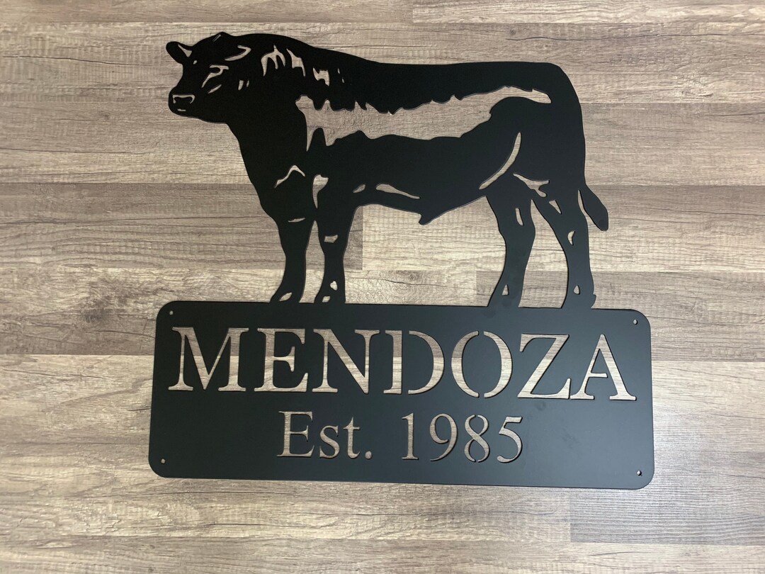 Custom Family Name and Est. Date Cow Sign-personalized Cow Metal Plaque ...