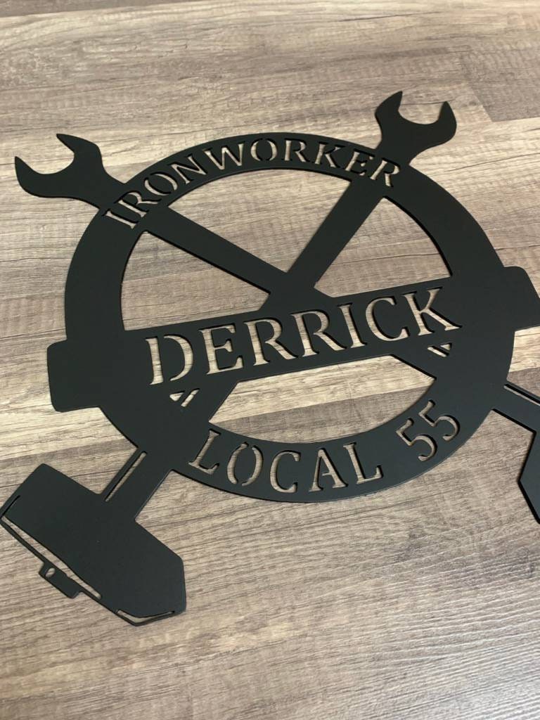 Ironworker Metal Sign-union Signs-custom Tradesman Signs - Etsy Canada
