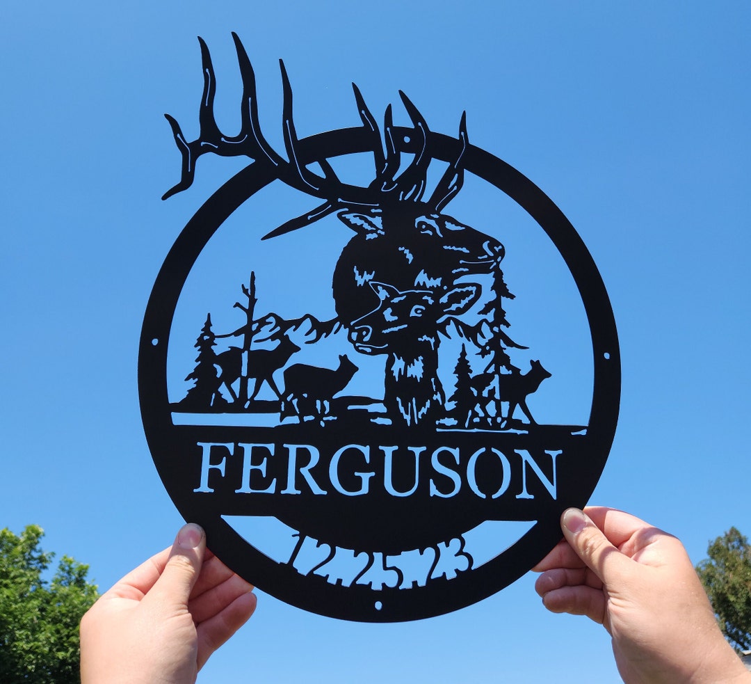 Elk Family Monogram Personal Cabin Sign Wedding Gifts 2023 Personalized ...