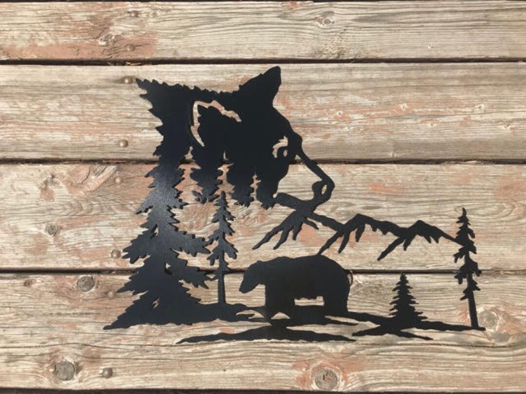 Metal Bear Sign bear Art-bear Signs-mountain Gift-cabin Decor-outdoor ...