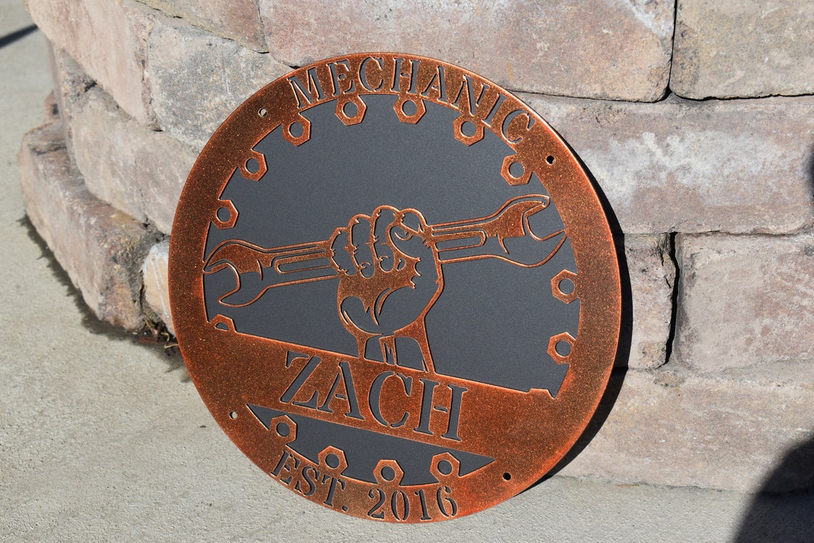 Mechanic Sign Personalized Mechanic Art Maintenance | Etsy