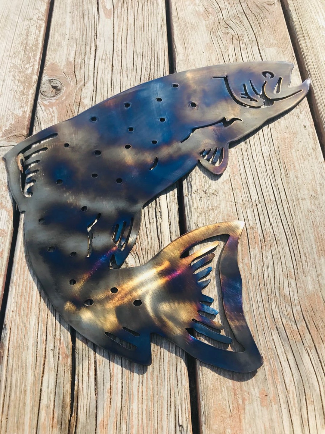 Trout Sign metal Fish Sign fish Art Gifts for Him-fisherman's Gift-man ...