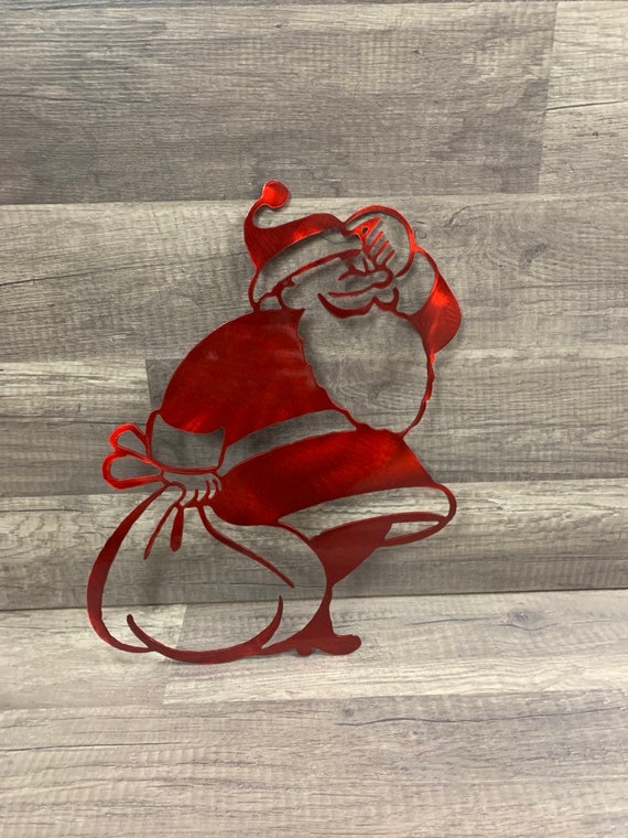 Metal Santa Sign-Christmas decor-Santa Clause decor | Etsy