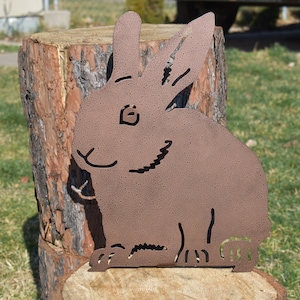 Bunny Art metal Bunny rabbit Metal Art-mother's Day Gift garden Decor ...