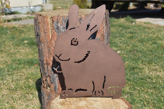 Bunny Art metal Bunny rabbit Metal Art-christmas Gift for | Etsy