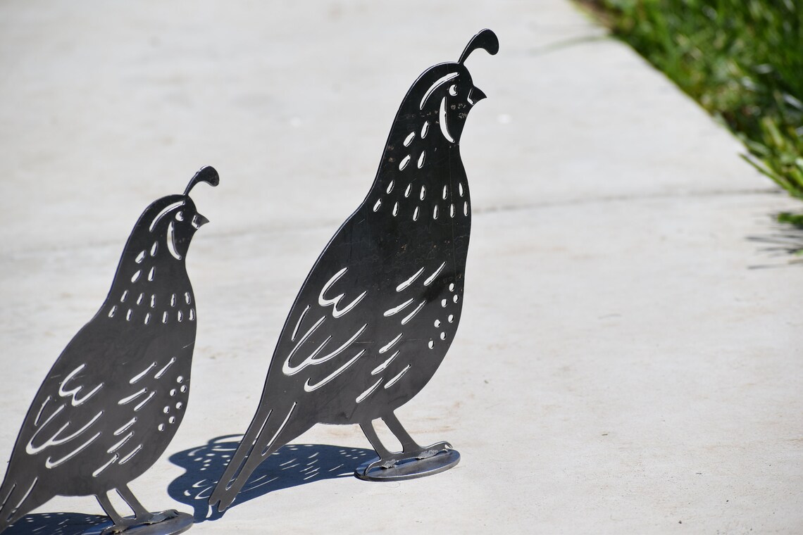 Quail Family metal Quail quail Art-yard Decor-garden | Etsy