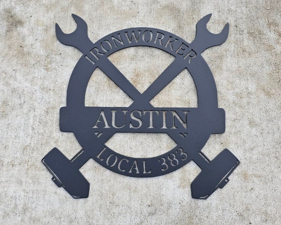 Ironworker Metal Sign-union Signs-custom Tradesman Signs Gifts for Him ...