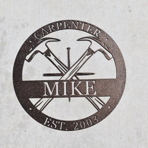 Carpenter Sign tradesman Sign personalized Carpenter Sign Carpenter ...