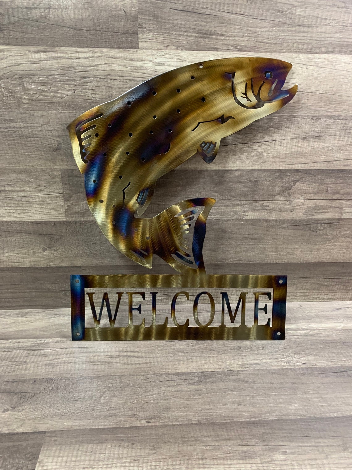 Welcome Sign-trout Welcome Sign-fishing Sign-fishing Welcome - Etsy