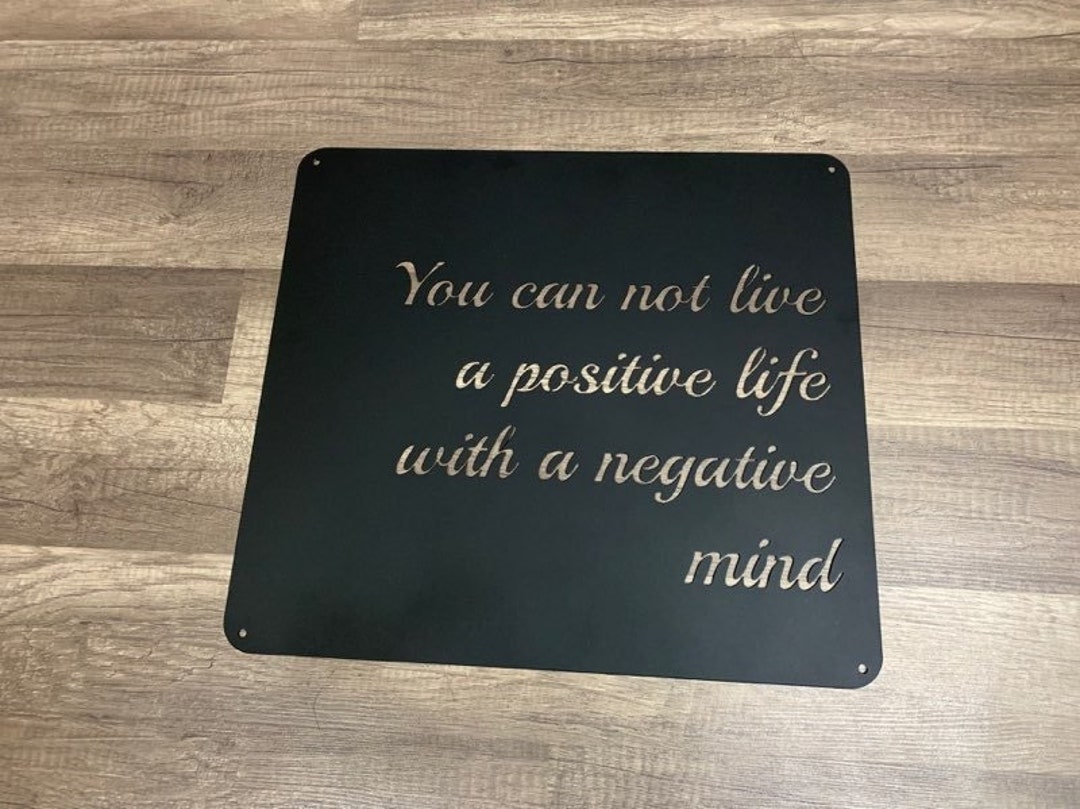 Inspirational Metal Sign Positive Mind, Positive Life Motivational ...