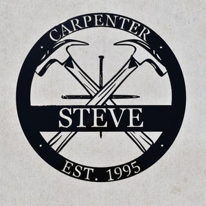 Carpenter Sign tradesman Sign personalized Carpenter Sign Carpenter ...