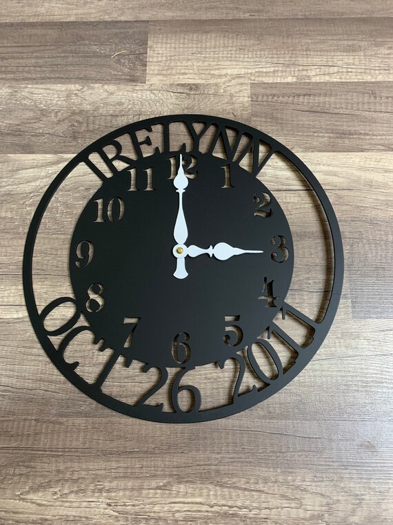 Birth Date and Time Clock-custom Birthday Clock-personalized | Etsy