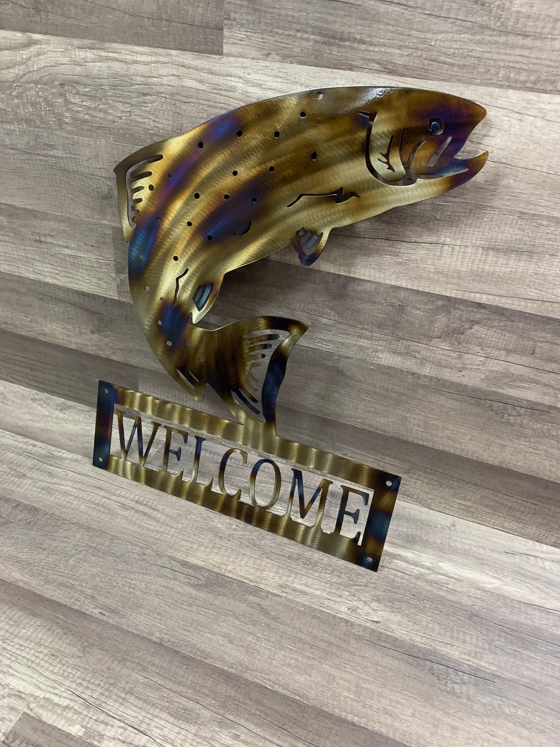 Welcome Sign-trout Welcome Sign-fishing Sign-fishing Welcome | Etsy