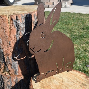 Bunny Art metal Bunny rabbit Metal Art-mother's Day Gift garden Decor ...