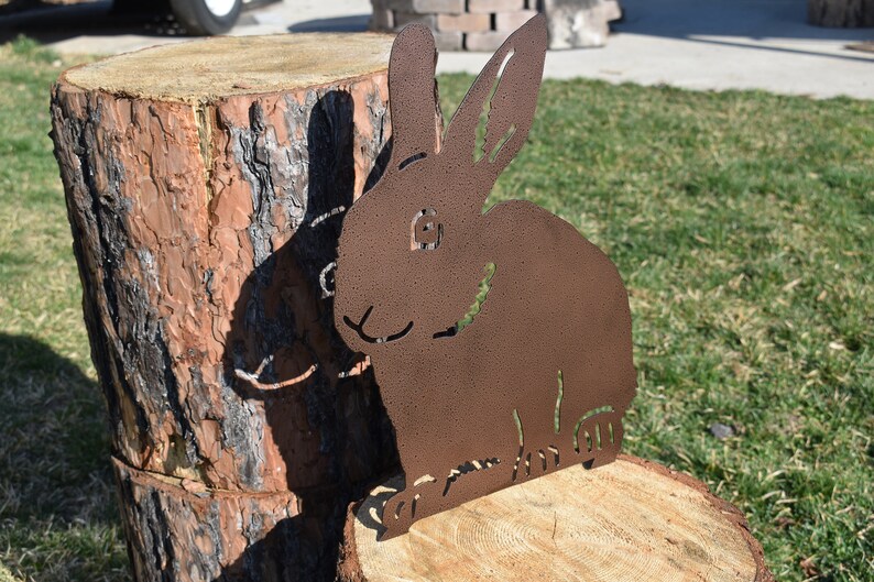 Bunny Art metal Bunny rabbit Metal Art-christmas Gift for | Etsy