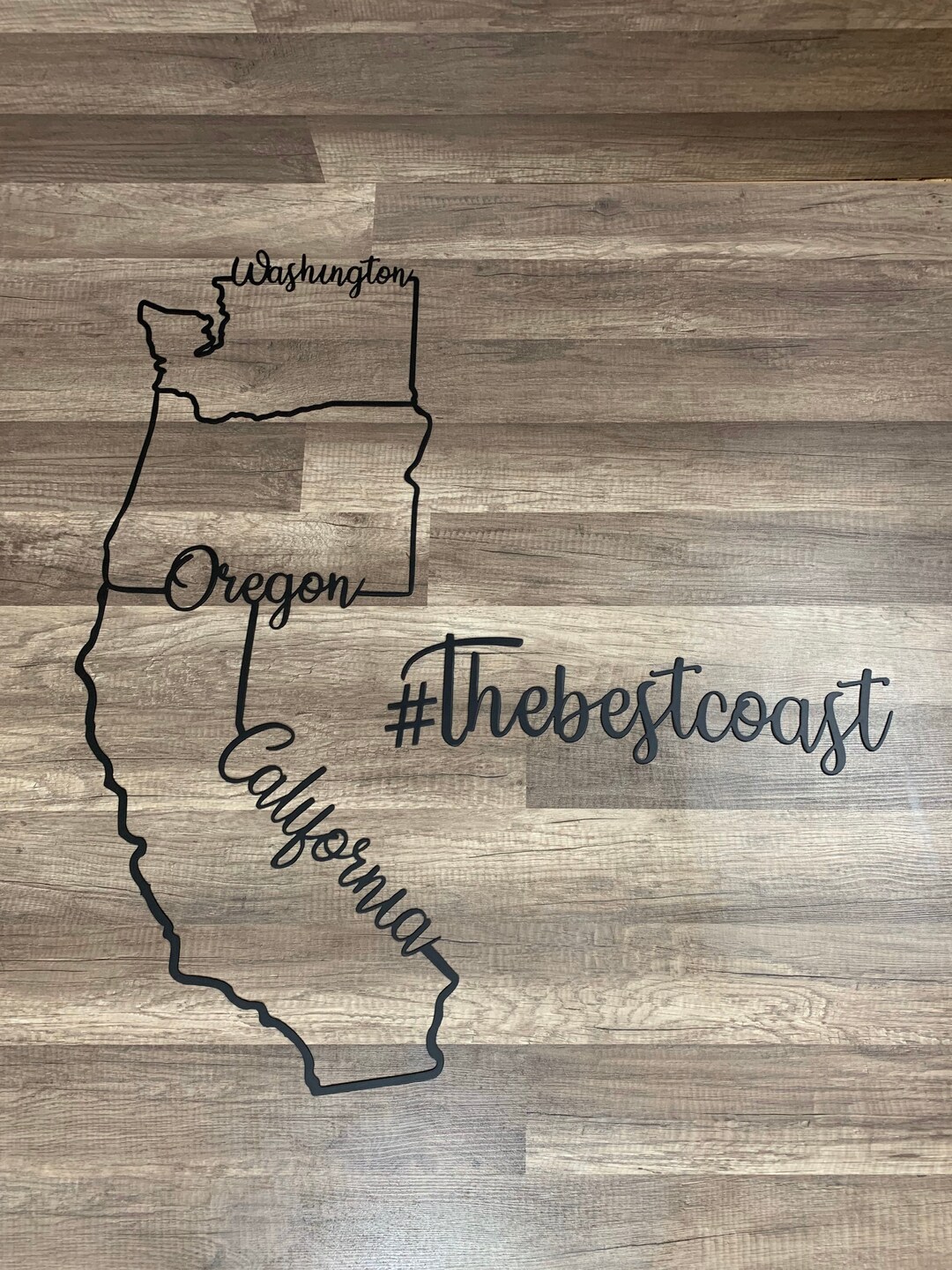 West Coast Wall Mural, Metal West Coast Map, West Coast Best Coast Sign ...