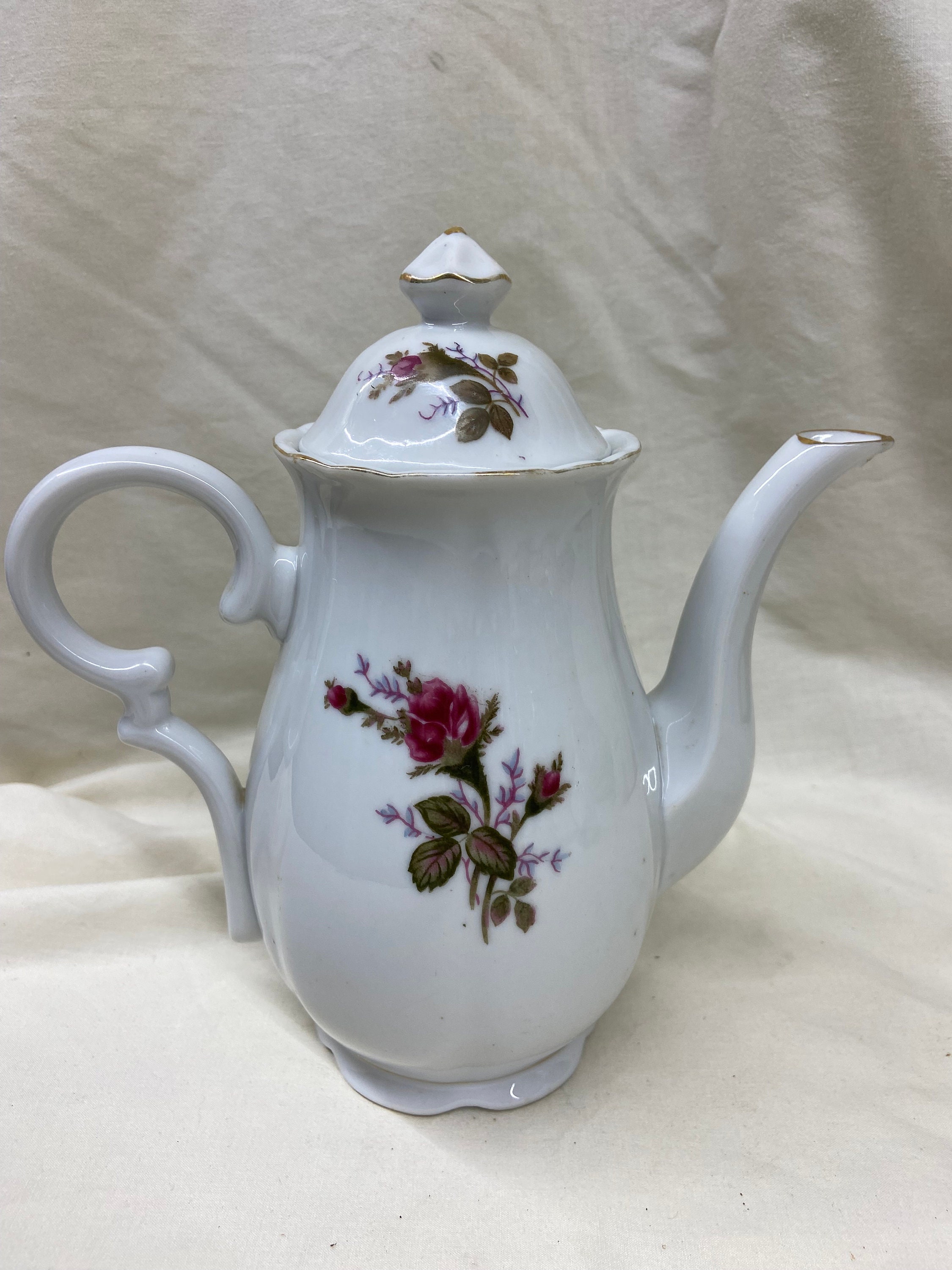 Vintage 1950’s Moss Rose Coffee Pot Set - Etsy